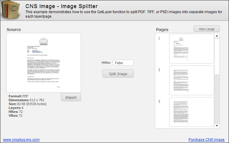 CNS Plug-ins: Image Splitter